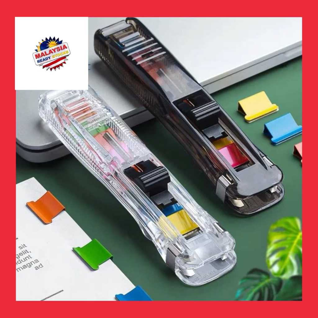 Push Clip Stapler Staple Remover Binder Push Clamp Tape Dispenser Paper ...