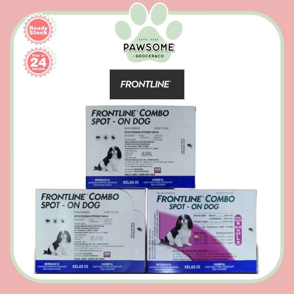 FRONTLINE Combo Spot On For Dogs x 1 BOX (Small/Medium/Large) | Shopee ...