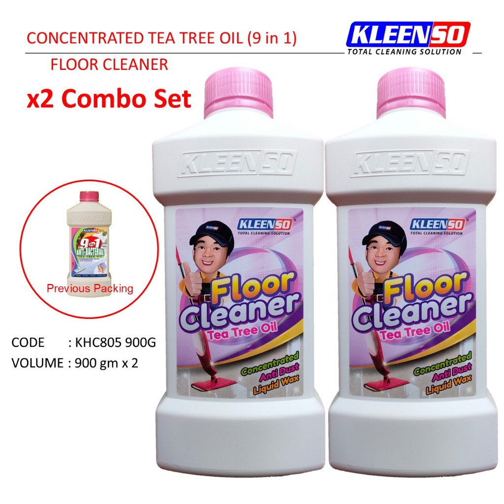 KLEENSO 9 in 1 Pink Tea Tree Oil Anti-Bacterial Floor Cleaner 900G x 2 ...