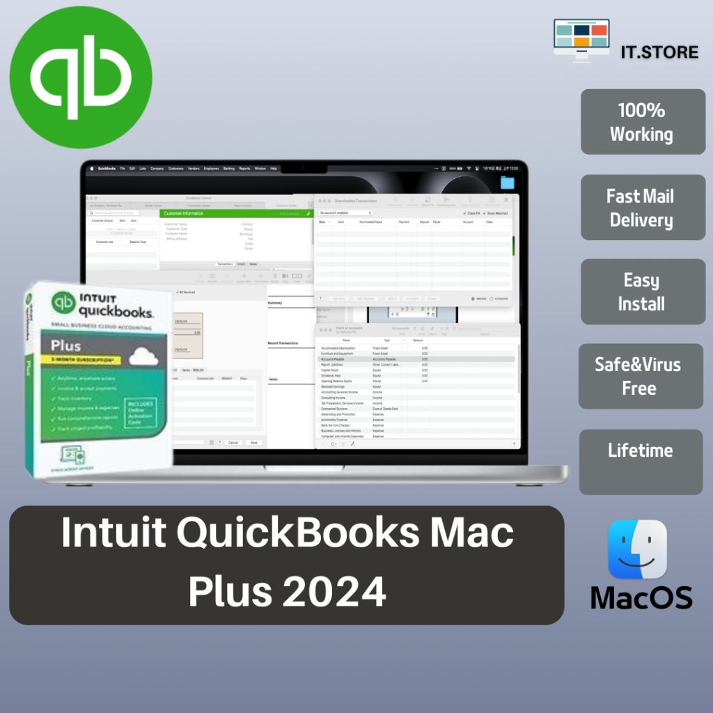 Intuit QuickBooks Plus 2024 For Mac M1/M2/M3 Pro/M3 Max Chip Apple ...