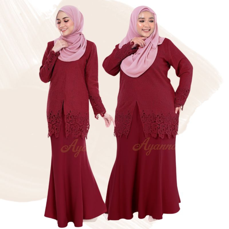 MAROON PLUS SIZE KURUNG / READY STOCK / BAJU KURUNG MAROON / BAJU ...