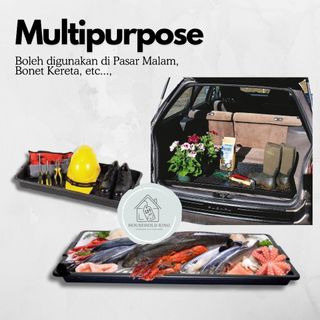 Multi Use Car Boot Tray Plastic Multipurpose Black Tray | Stall Tray ...