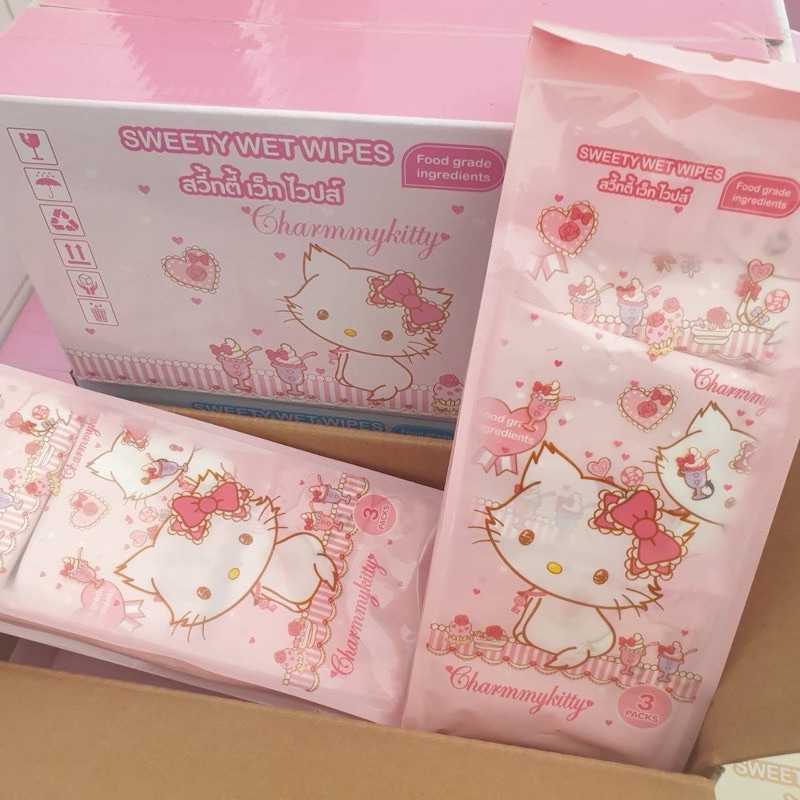 original thailand hello kitty wet tissue, 1 set 3 packs | Shopee Malaysia