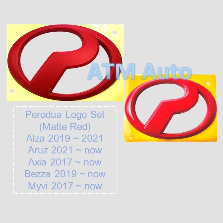 Perodua Axia and Bezza Logo Emblem Front Rear Matte Red/White/Blue ...