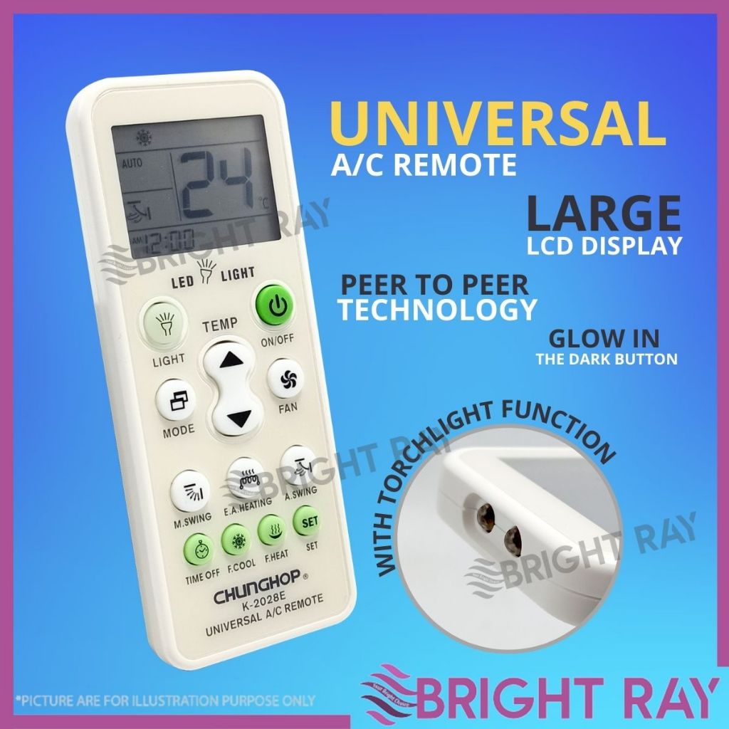 CHUNGHOP UNIVERSAL Remote Aircond A/C Remote Control With Torchlight ...