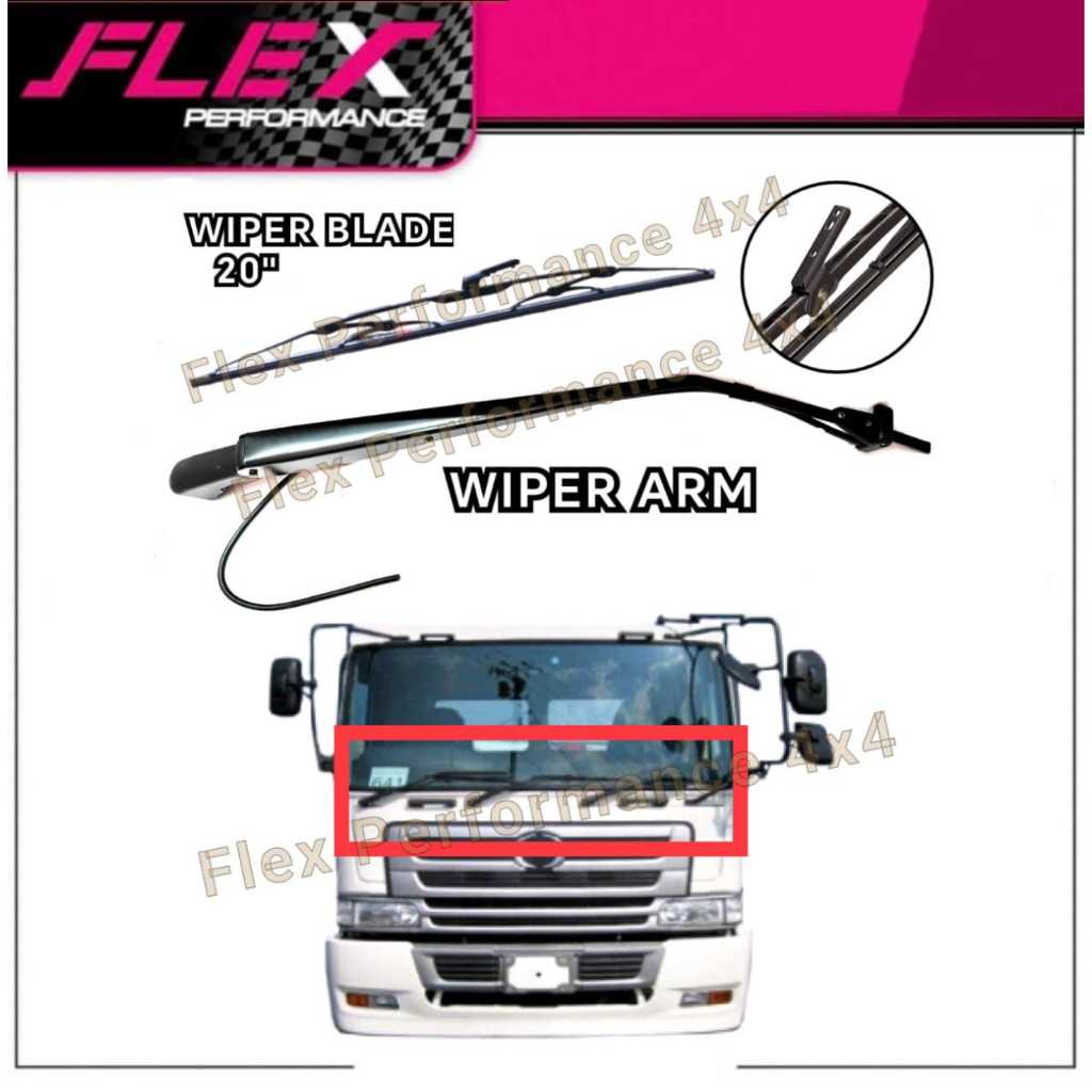 HIGH QUALITY HINO PROFIA WIPER ARM WITH NOZZLE WIPER BLADE 20" LORRY ...