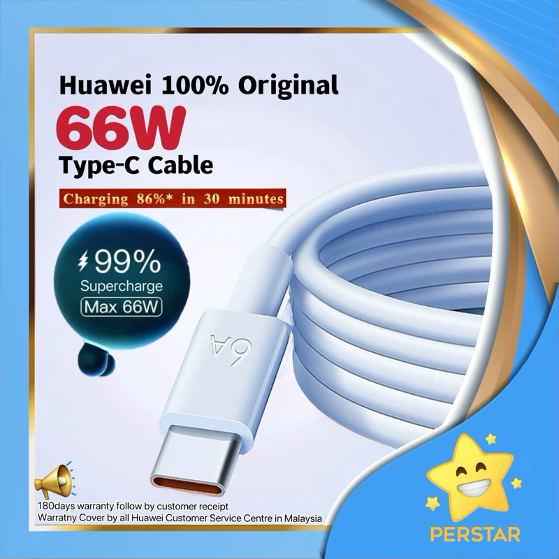 [ 100% Original MY ] Huawei 66W 6A / 65W 6A / 40w 5A Super Fast Charge ...
