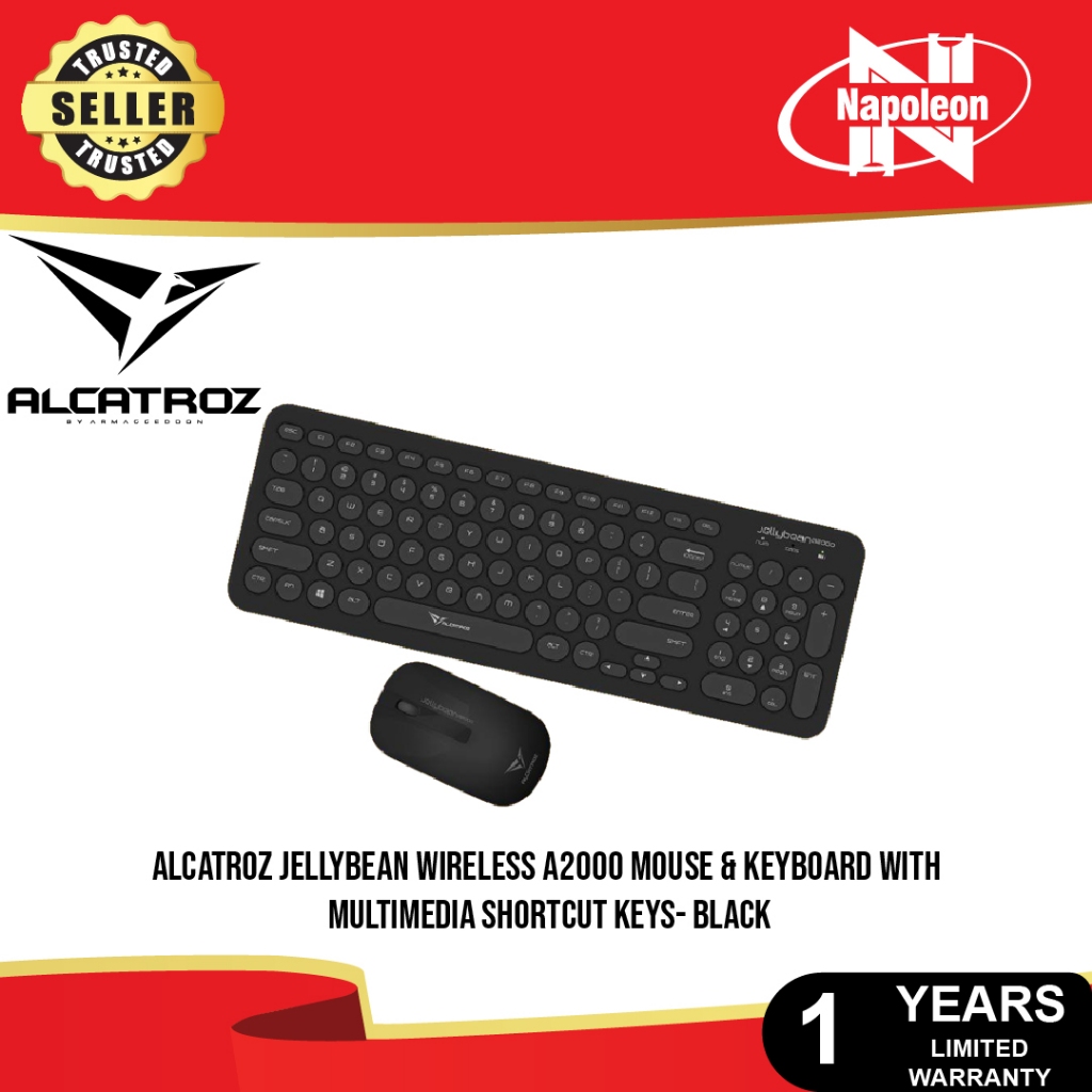 ALCATROZ JELLYBEAN WIRELESS A2000 MOUSE & KEYBOARD W MULTIMEDIA ...