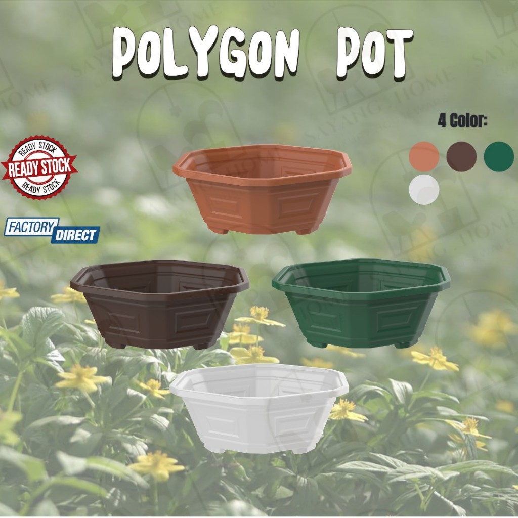 Talopa 33.8x12cm Pasu bunga periuk bunga periuk poligon Polygon Pot ...