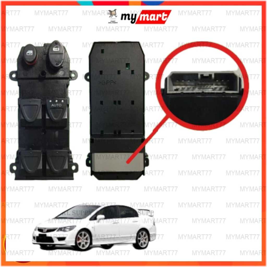Power Window Main Switch Master Switch Suis (22pin) For Honda Civic FD ...