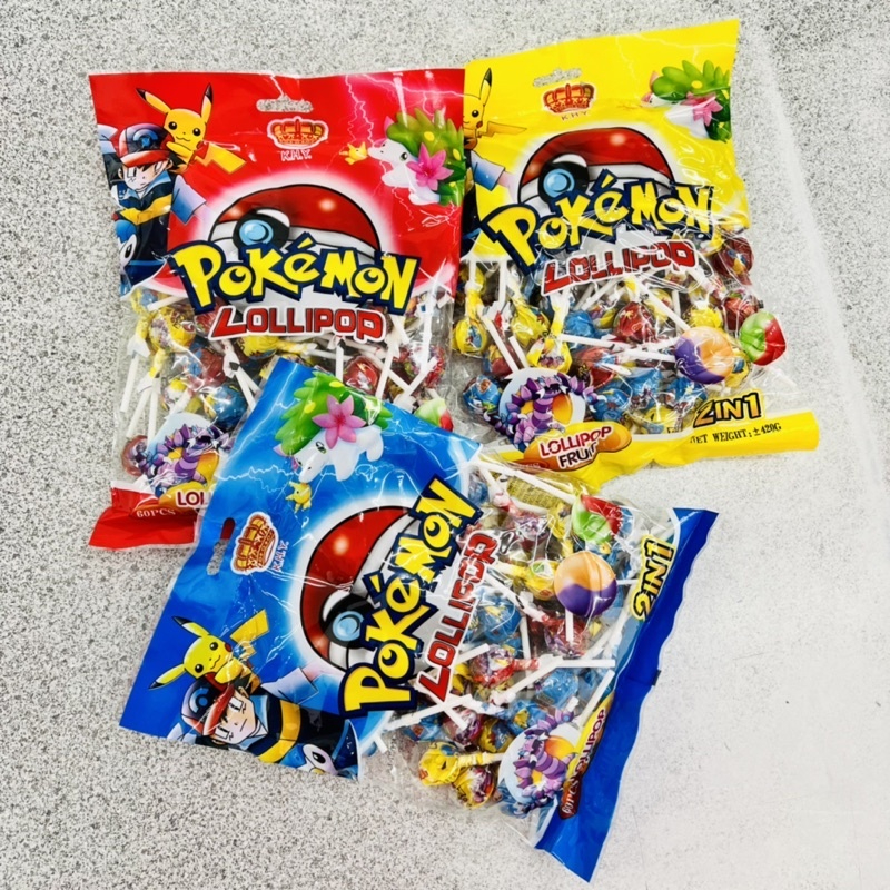 60’s Pokemon Lollipop 2 in 1 Fruit Flavoured Childhood Snacks | Shopee ...