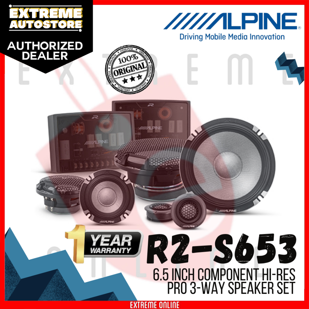 Alpine R2-S653 Next-Generation R-Series Pro 6-1/2" 3-way component ...