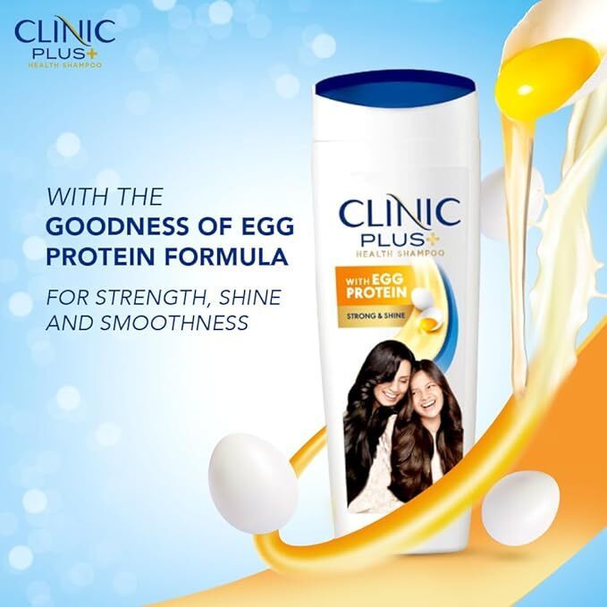 Clinic plus Shampoo Naturaly strong and egg with protein 355ml | Shopee ...