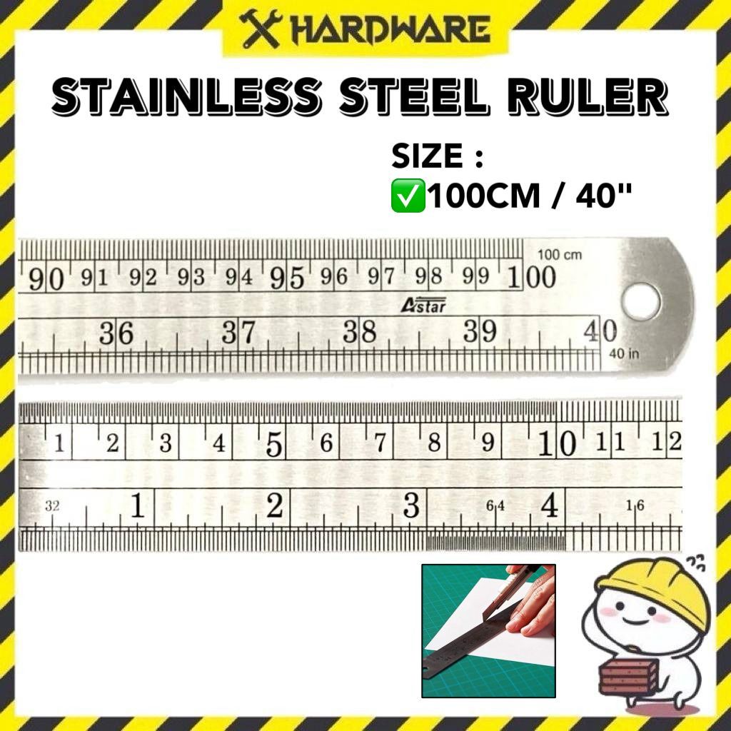 100CM/ 40" STAINLESS STEEL RULER/MENTAL STEEL RULER/ THICKNESS RULER ...