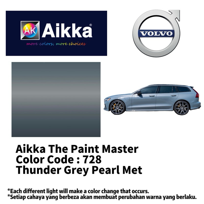 AIKKA VOLVO 728 THUNDER GREY PEARL MET / 2K PAINT / CAR AND MOTOR ...