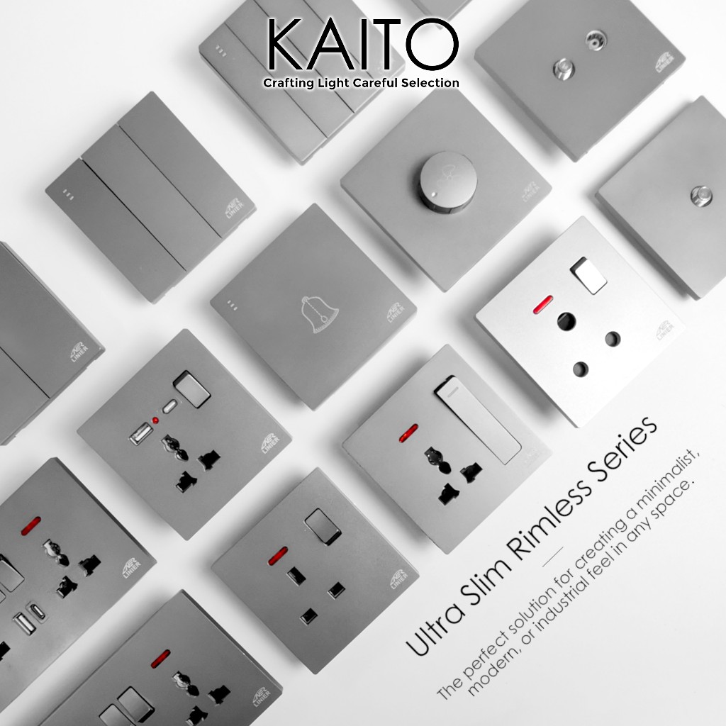 KAITO Ultra Slim Light Switch 1 / 2 / 3 / 4 Gang Switch 1 Way 2 Way ...
