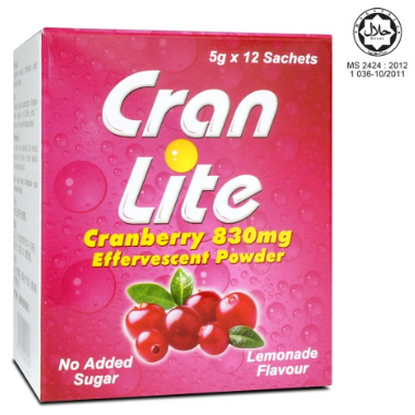 Cran Lite Cranberry 830mg Effervescent Powder 5g 12's | Shopee Malaysia