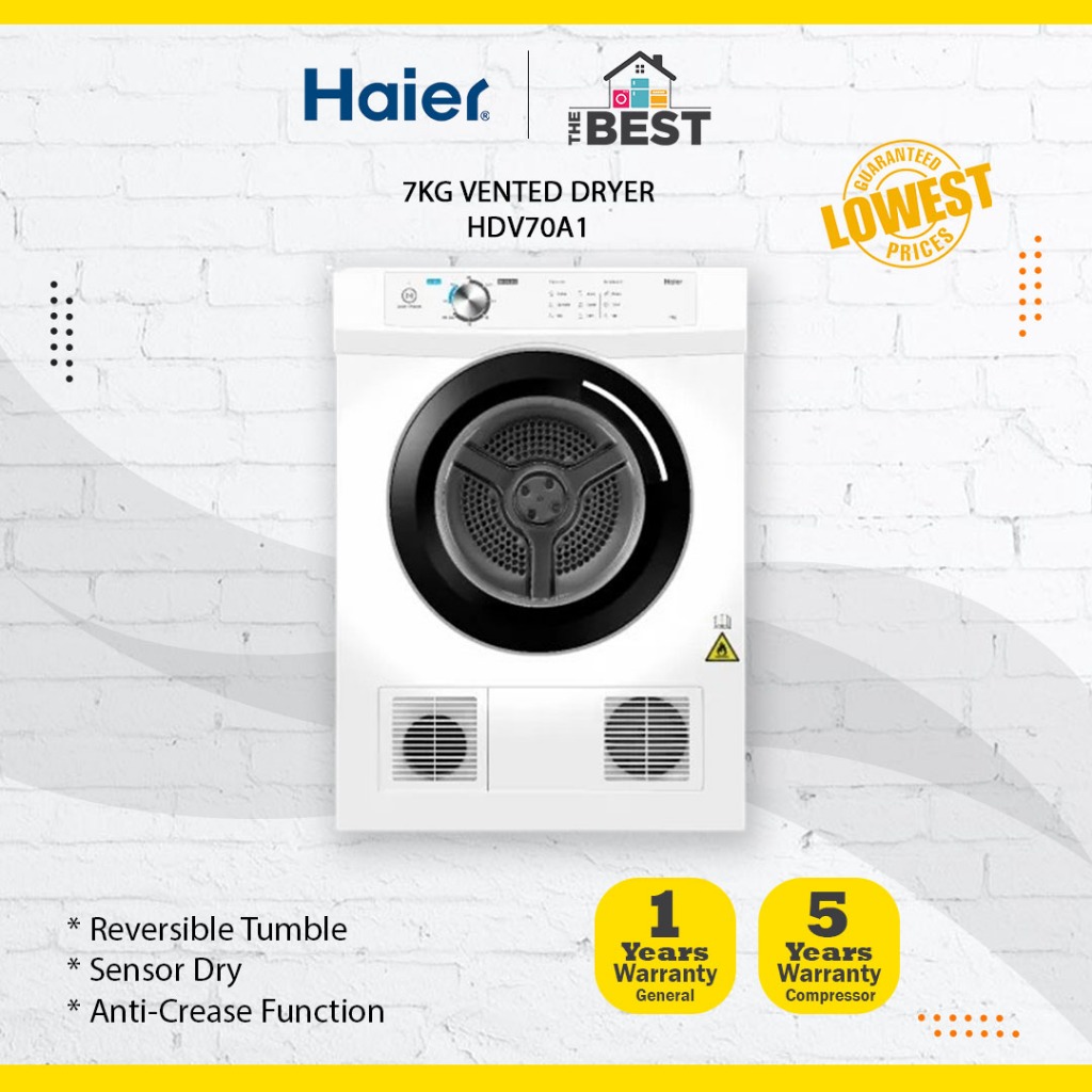 Haier 7KG Front Load Vented Dryer HDV70A1 烘干机 | Shopee Malaysia
