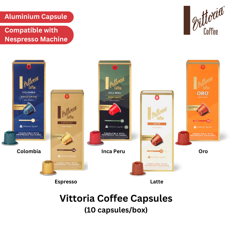 Vittoria Coffee Capsules - Colombia / Espresso / Inca Peru / Latte ...