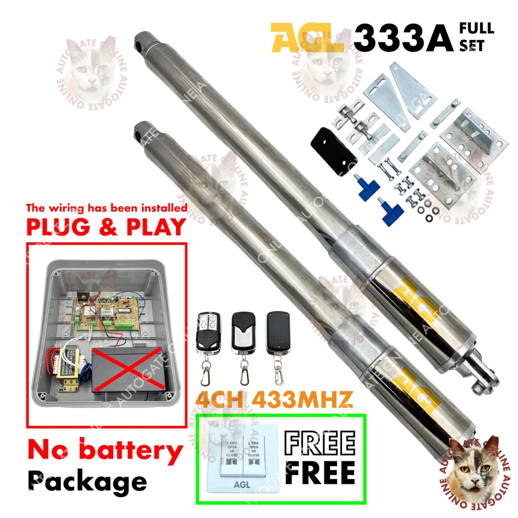 AGL 333A 4CH 433MHZ SWING ARM AUTOGATE (FULL SET) | Shopee Malaysia