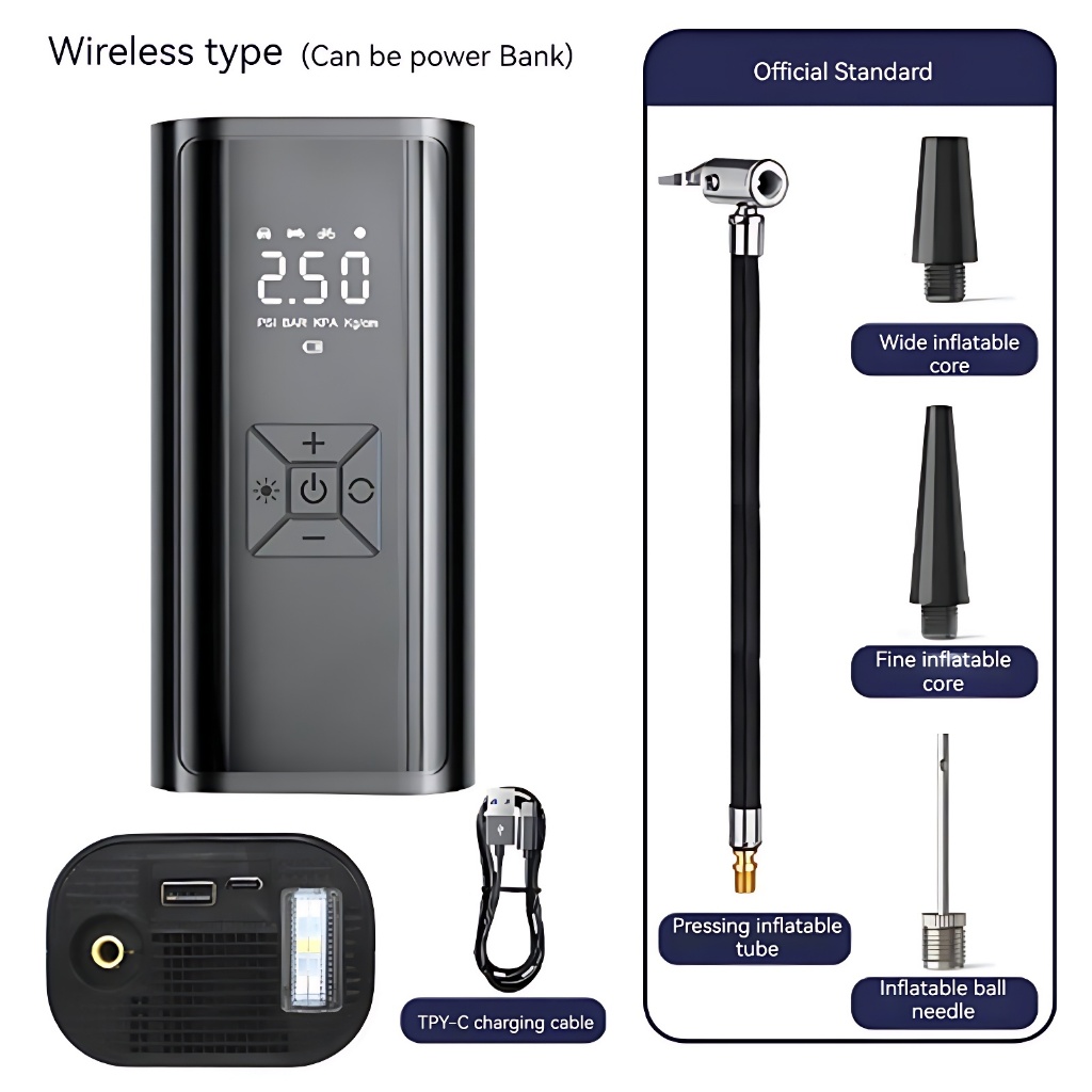 Air Pump-Cordless Car Air Pump Portable Car Tyre Inflator Air Pump Air ...