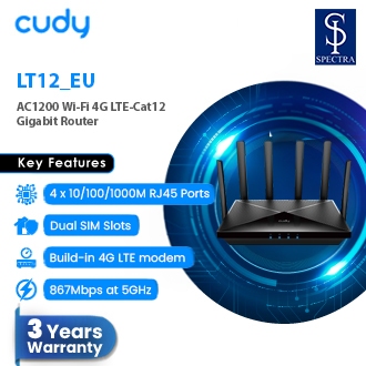 Cudy LT12 | AC1200 Wi-Fi 4G LTE-Cat12 Gigabit Router | Shopee Malaysia