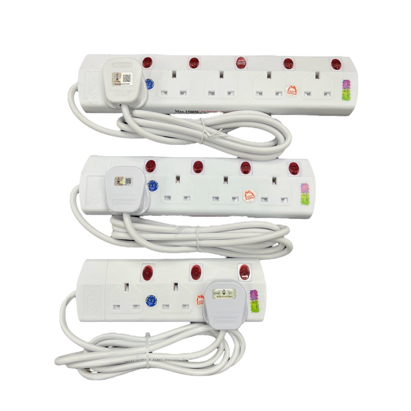 (SIRIM) EHO 3 Pin Extension Socket With Special 2 Pin Fit 2 Meter Wire ...