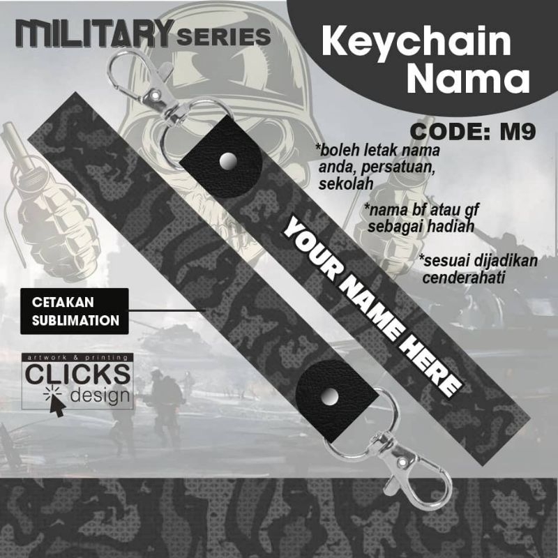 Keychain Custom Customised Gift Key Chain Nama Polyester Sublimation ...