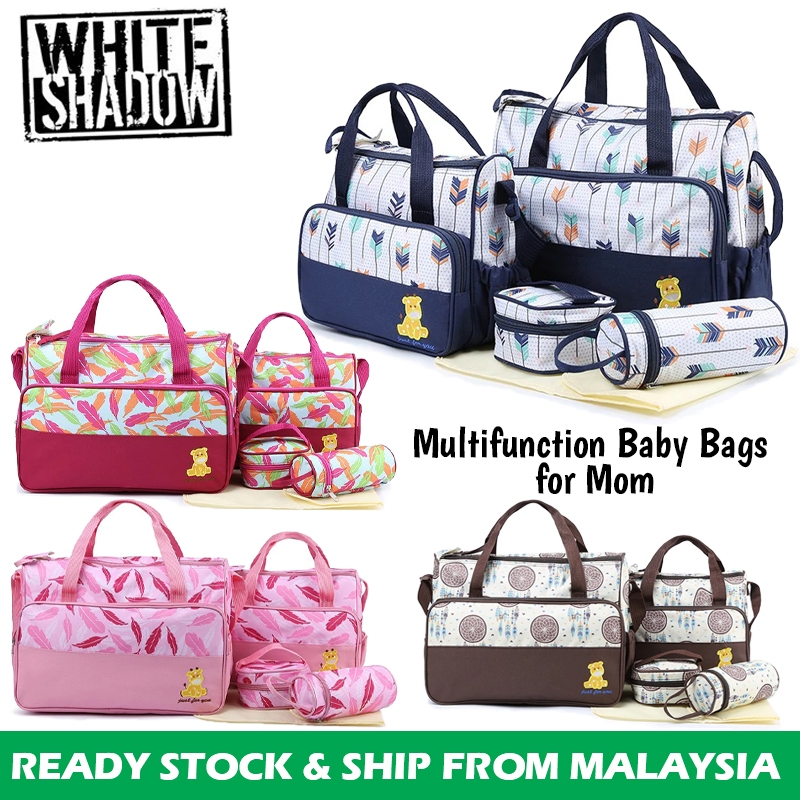 5pcs Baby Diaper Bag Suits Mommy Maternity Bag Sets Nappy Changing ...