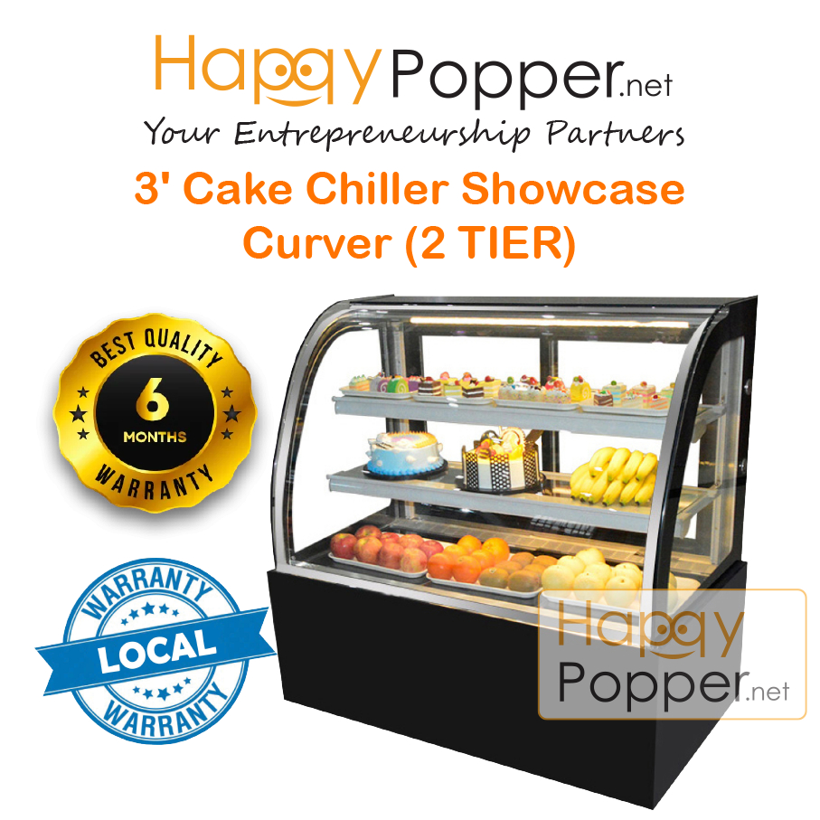 Happypopper Table Top Cake Chiller Showcase Food Chiller Curver 2 Tier ...