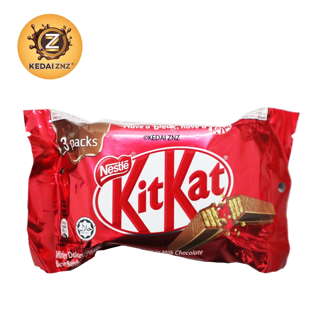 Chocolate Nestle KitKat Wafer Milk Chocolate 4 Fingers 105g (3 x 35g) Coklat | Shopee Malaysia