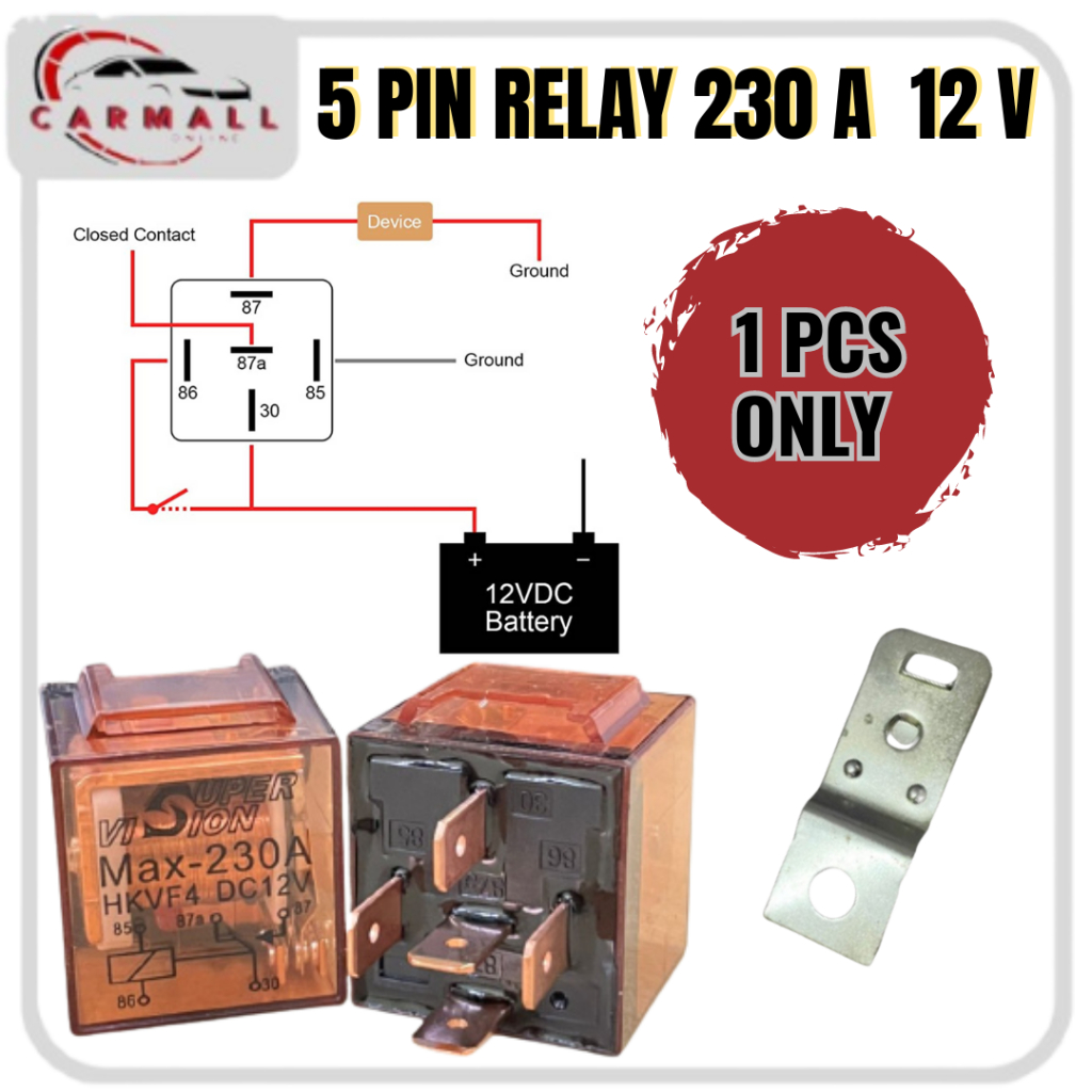 Car Truck Auto Automotive 12V 230 AMP 87A LED Relay 5 Pin New ...