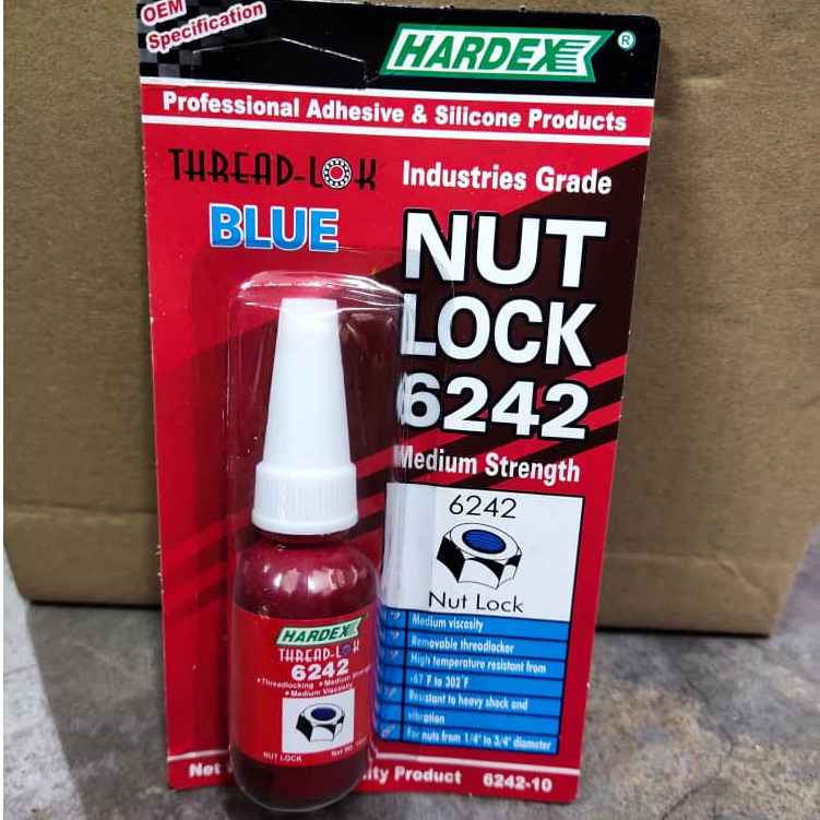 HARDEX THREAD LOCK TL-6242 INDUSTRIAL GRADE NUT LOCK 10ML (BLUE ...