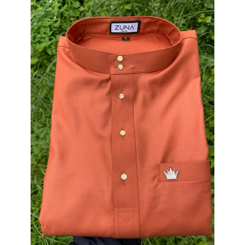BRICK ORANGE / OREN BATA | Baju Melayu Slim Fit version LUXMAN premium ...