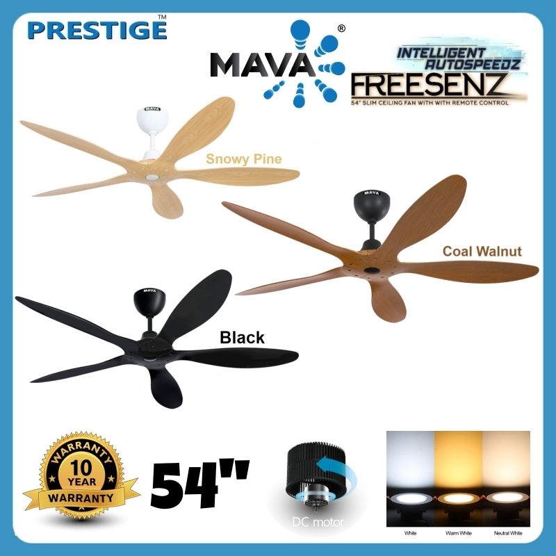 MAVA FREESENZ 54" 8 SPEED CEILING FAN DC MOTOR WITH REMOTE CONTROL ...