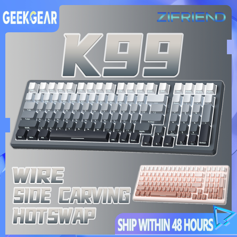 Zifriend K99 Gradient Mechanical Keyboard Wired 99 keys Hotswap Side ...