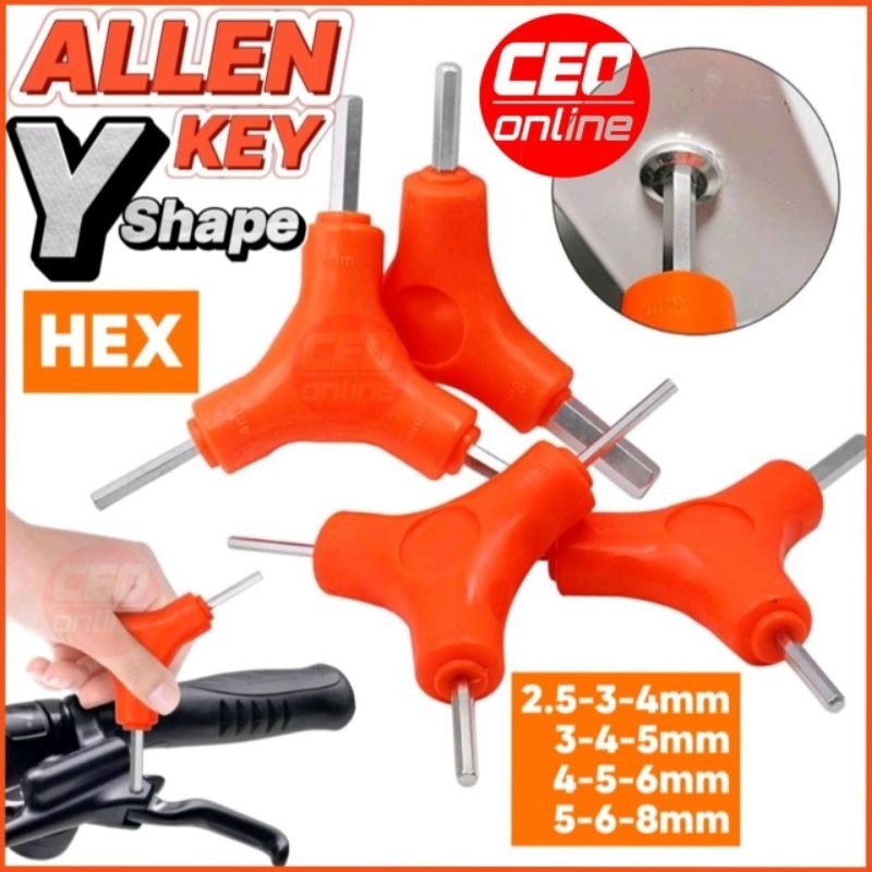 CEO 🇲🇾 3 In 1 Y Shape Bike Hex Wrench Multi-Functional 3 Way Triangle ...