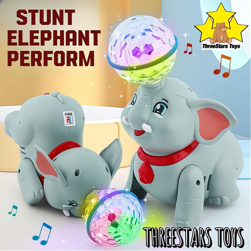 Baby Musical Toys Stunt Elephant Perform Music Lighting And Can 360 ...