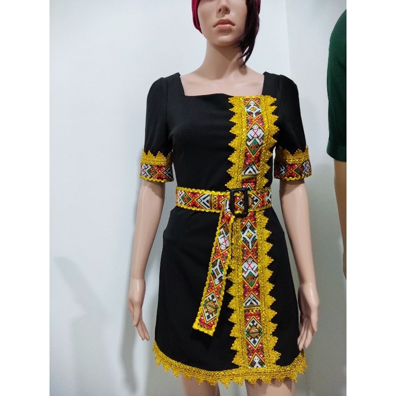 Baju Sabahan Moden/Dress corak motif pinakol classic Rungus | Shopee ...