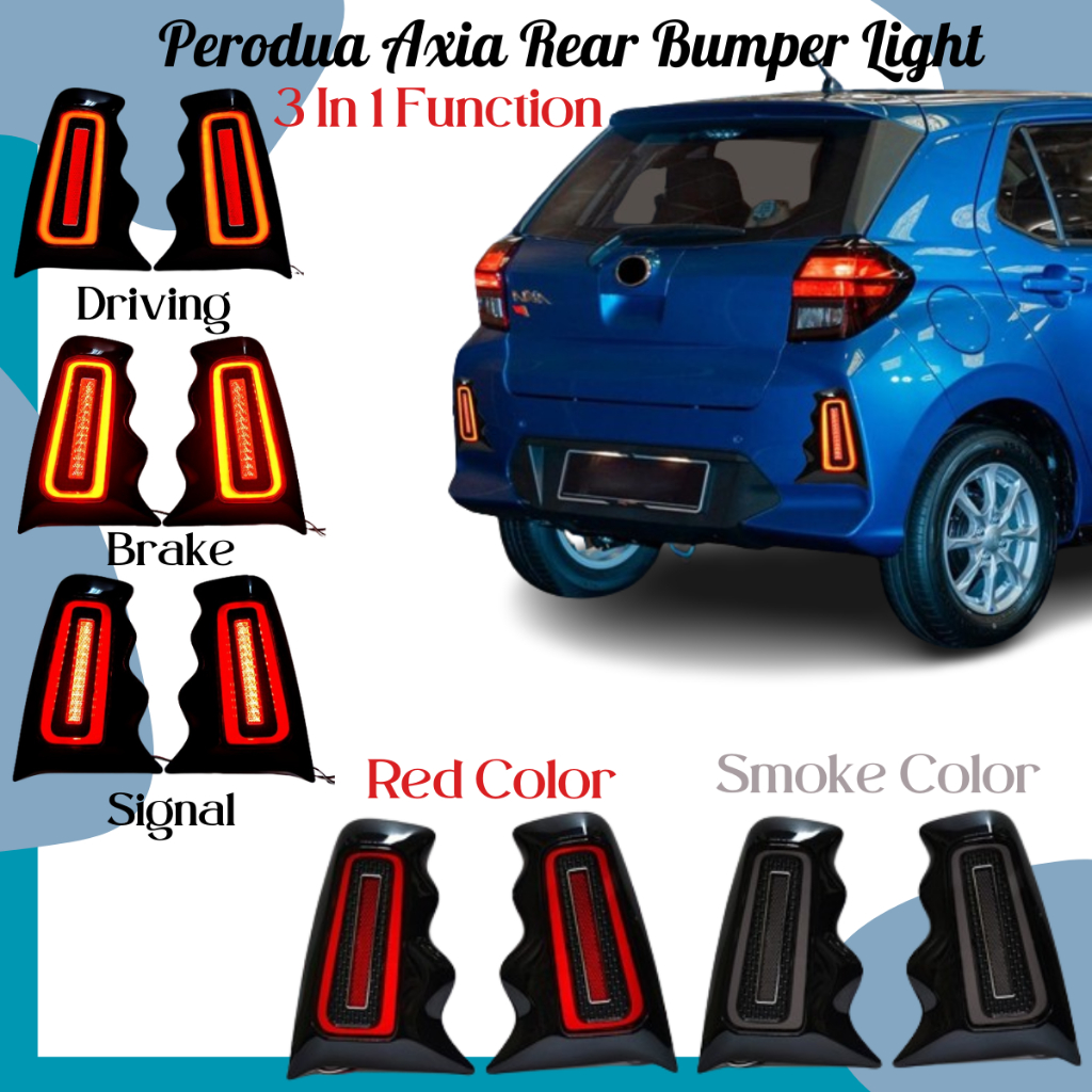 Ideally Perodua Axia 2023-2025 Tail Rear Bumper Lights Lamp LED ...