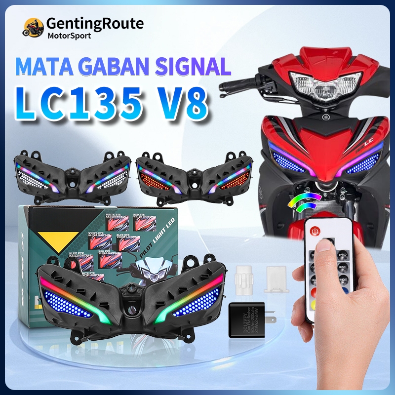 RGB LC V8 LC135 FI V8 Mata Gaban LED Signal Light Pilot Lamp Signal Lampu Dada With Remote ...