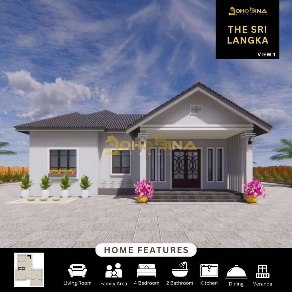THE SRI LANGKA | PLAN RUMAH HOMESTAY (1364 SQFT) | Shopee Malaysia