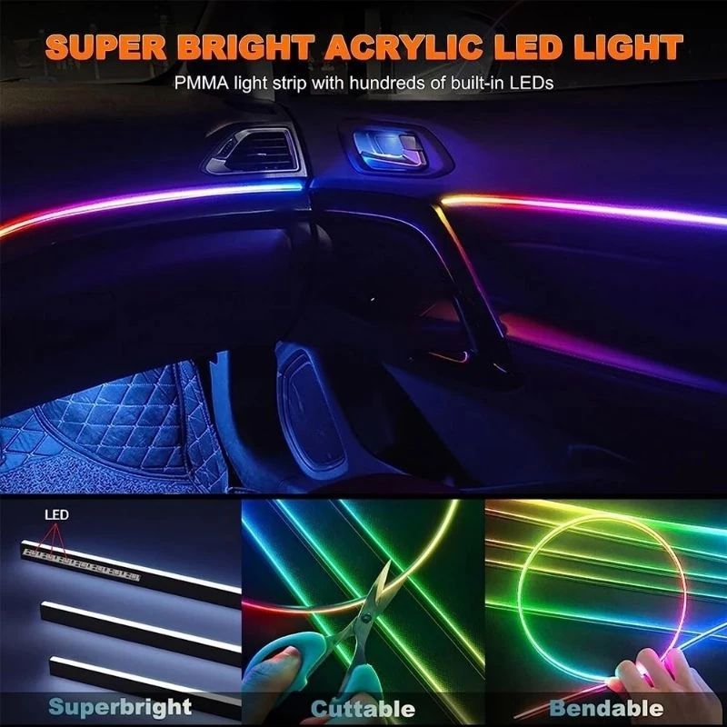 Car Dashboard Light Ambient CAR Lights RGB Universal Interior Hidden ...