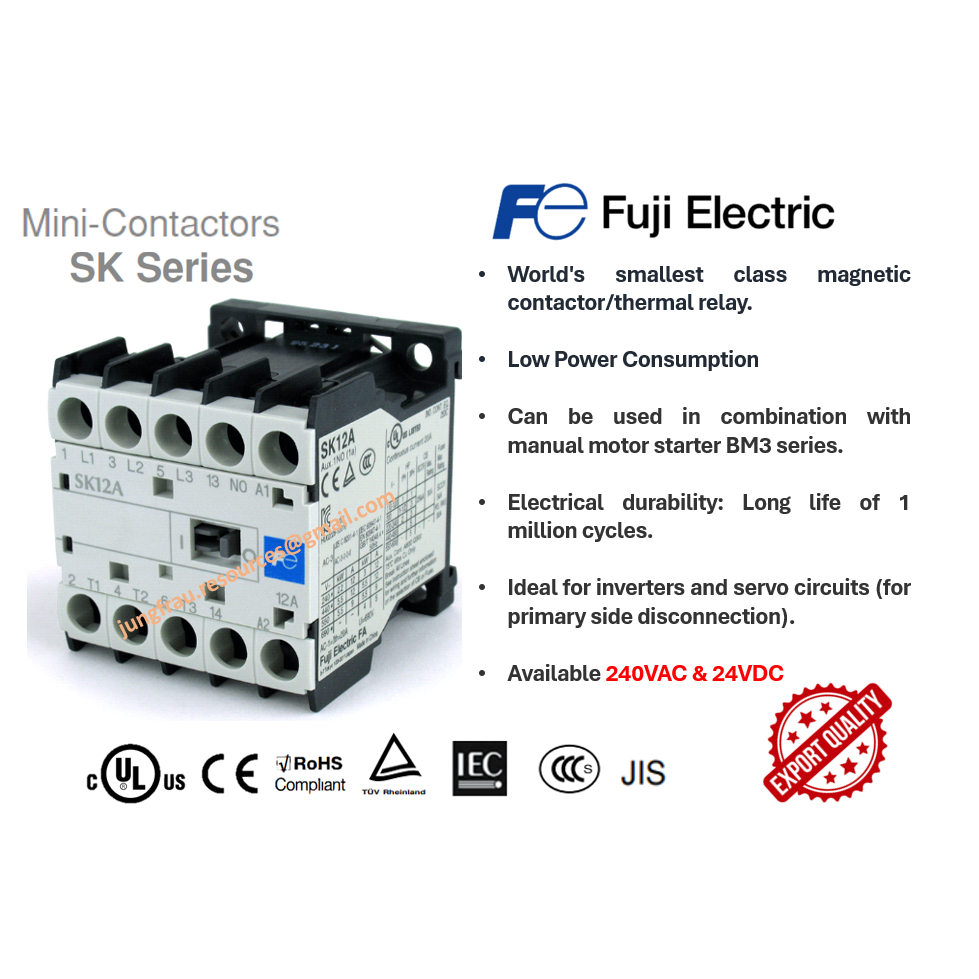 FUJI ELECTRIC Mini Contactor (SK-Series ) AC-3 240VAC 24VDC | Shopee ...
