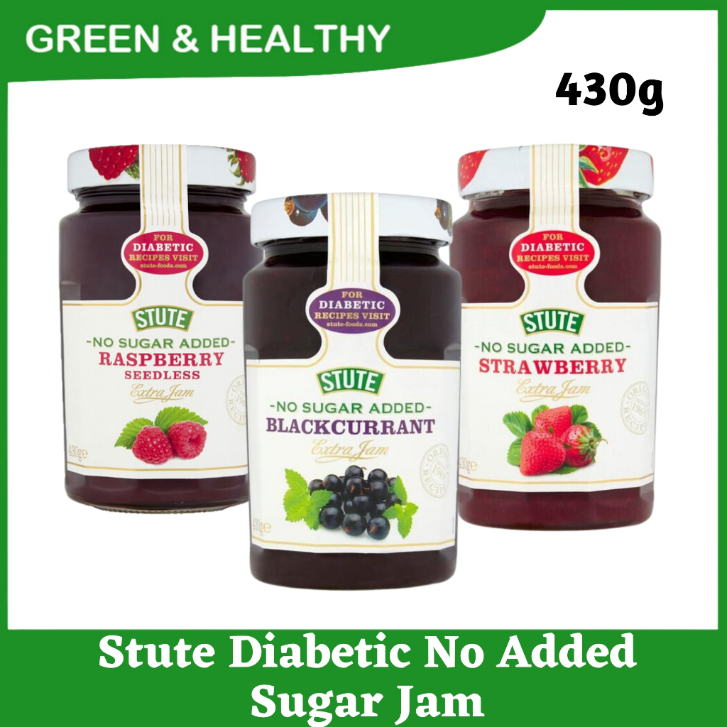 Stute Diabetic No Added Sugar Jam Blackcurrent / Strawberry / Seedless ...