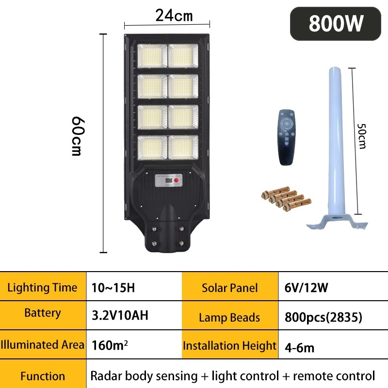 KEELAT 600W 800W 1000W Solar Street Light Solar Light Remote Control ...