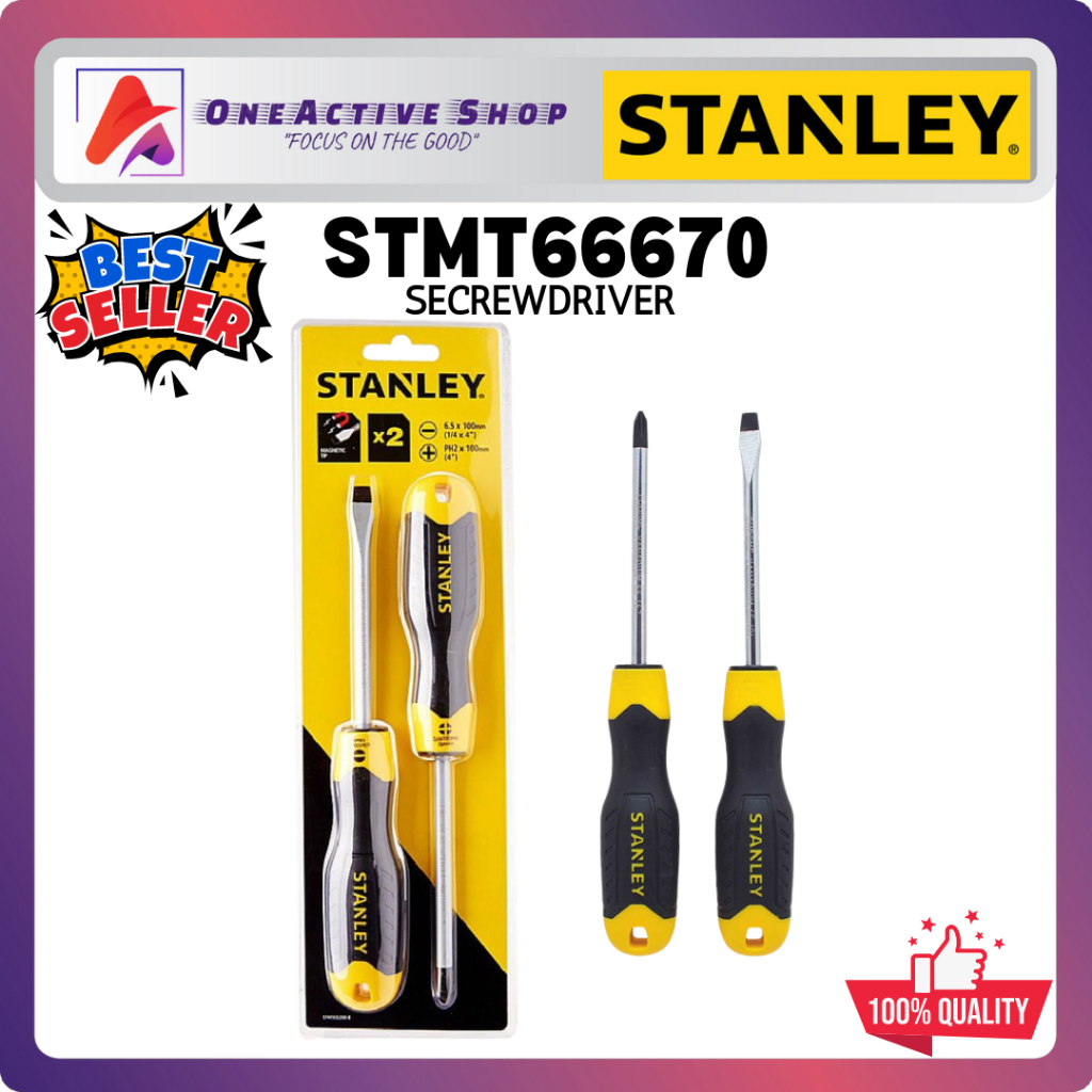 STANLEY STMT66670 CUSHION GRIP 2 SECREWDRIVER | Shopee Malaysia