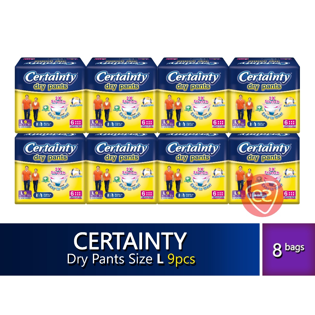 CERTAINTY DRYPANTS L72 (SIZE L 9 PCS X 8 PACKS) ADULT DIAPER PANTS REF ...