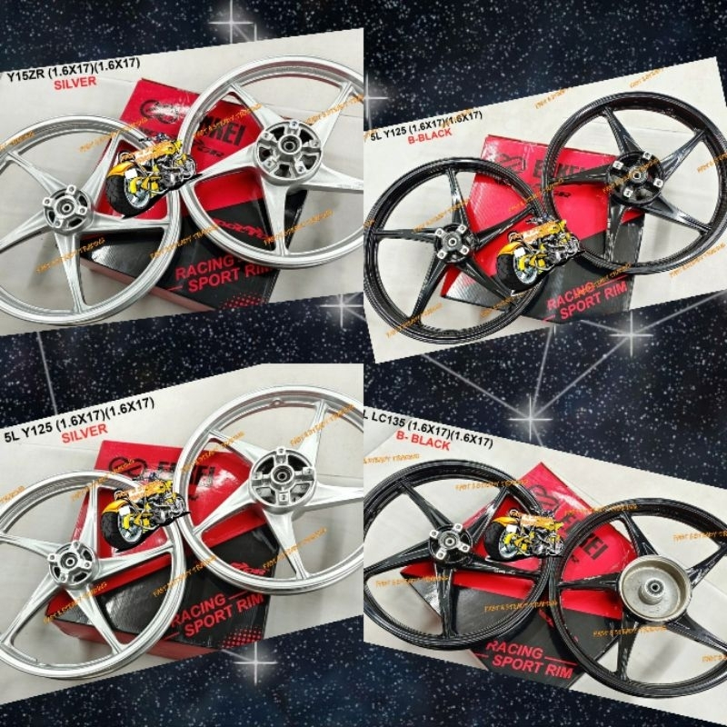 ENKEl SPORT RIM LAGENDA 5L LIMITED SPECIAL CUTTING 5 BATANG Y15ZR/Y16ZR/Y125/LC135 5S/LC135 4S ...