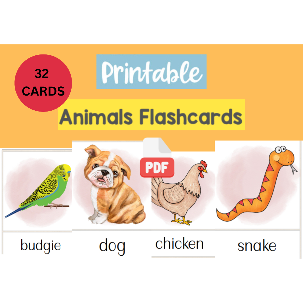 [E-FLASHCARDS] PRESCHOOL& KINDERGARTEN PET ANIMALS Flashcards -29 CARDS ...